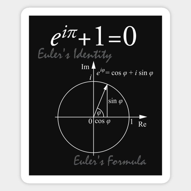 Euler's Identity and Euler's Formula - Eulers Identity - Sticker ... Euler's Identity and Euler's Formula - Eulers Identity - Sticker ...